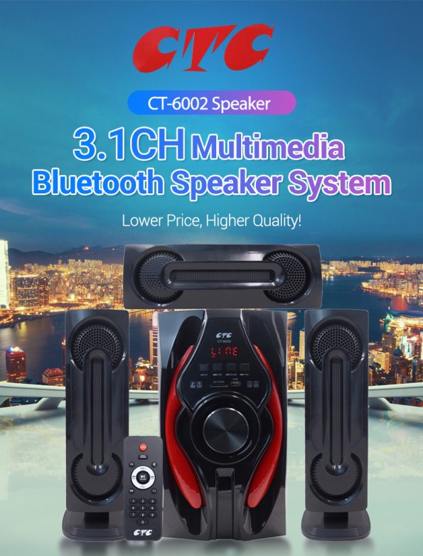 CTC 3.1CH multimedia bluetooth speaker Systems CT-6002 led display ...