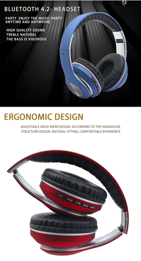 V33 Bluetooth Headphones Wireless Headset Earphone Stereo Foldable ...