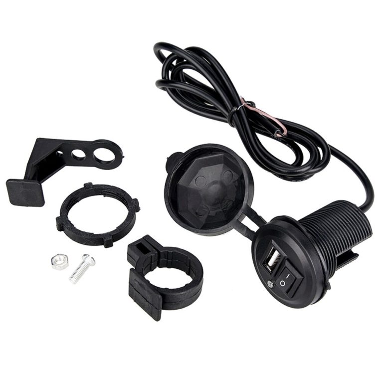 12V 24V USB Waterproof Motorcycle Switch Socket Motorbike Charger 5V 2 ...