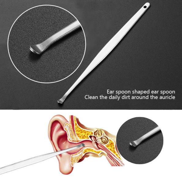 Ear Wax Pickers Stainless Steel Earpick Wax Remover piercing kit earwax ...
