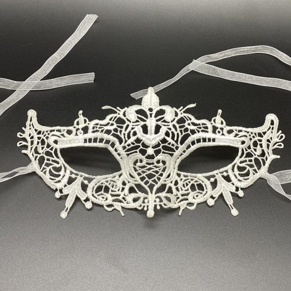 Halloween Mask Half Face Cut-outs White Lace Fox Girls Sexy Mask ...