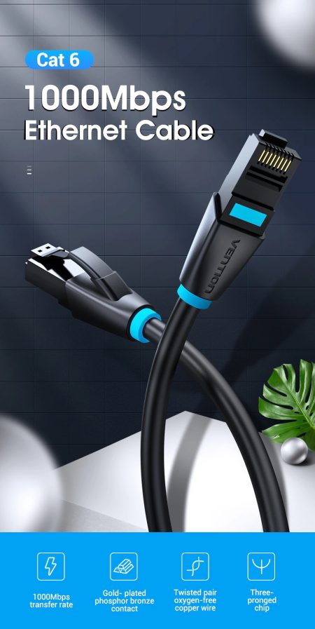 Vention Ethernet Cable Cat6 Lan Cable UTP RJ45 Network Patch Cable 10m ...