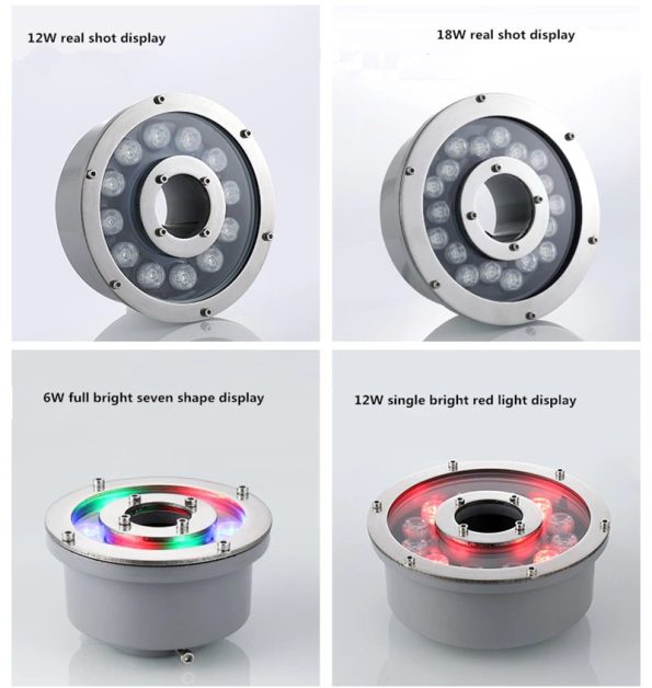 Submersible Underwater Fountain Light AC 12V 6/9/12/18W Stainless Steel ...