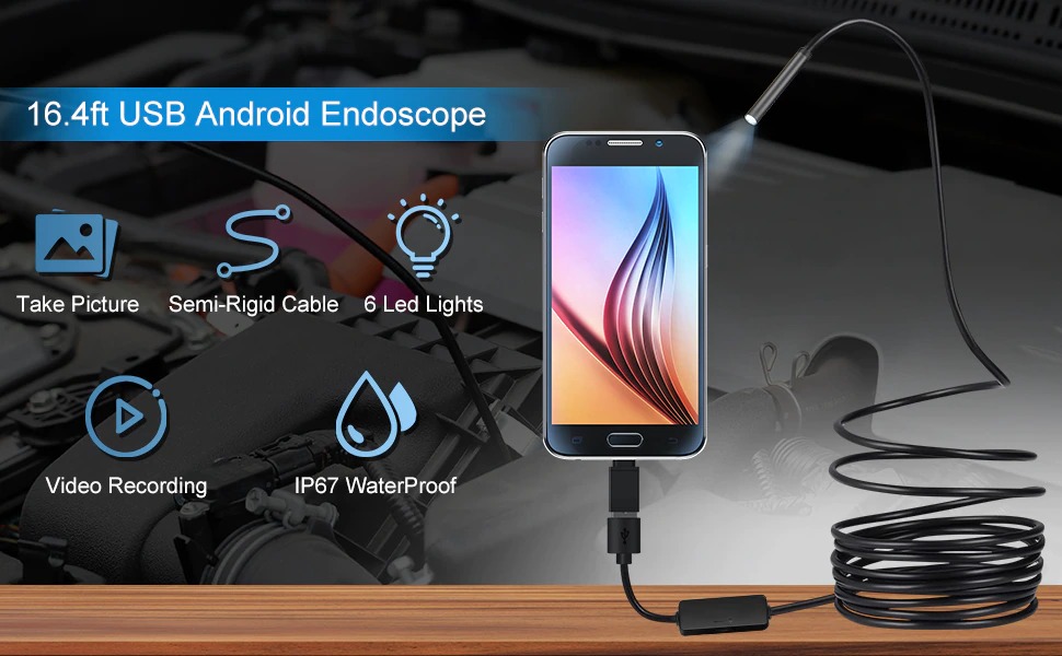 USB Video Industrial Endoscope Type C Borescope for OTG Android Windows ...