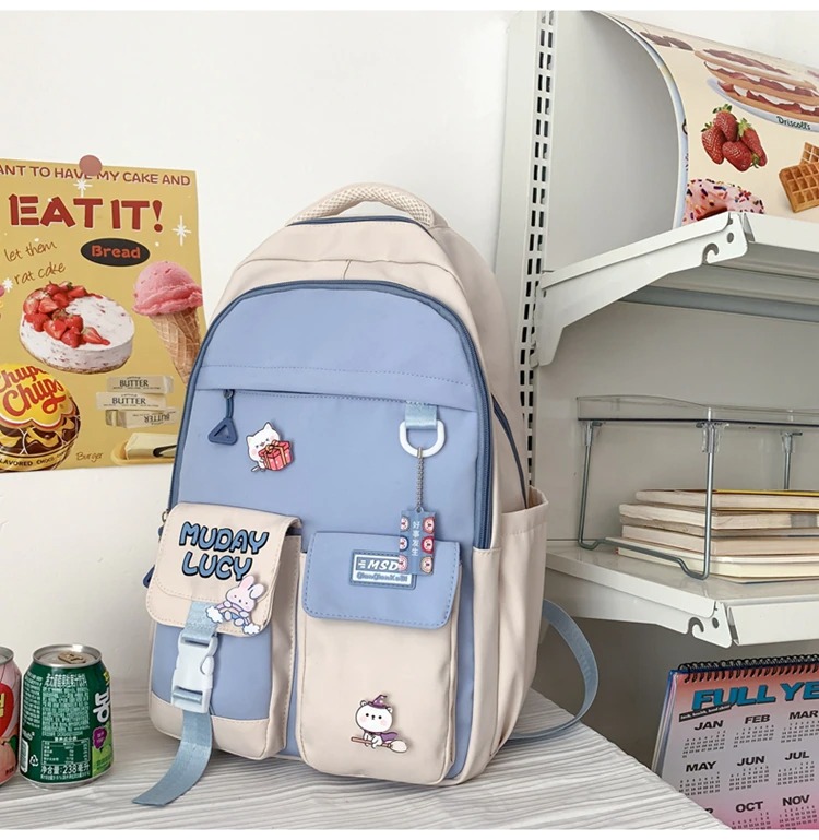 Est Multi-pocket Kawaii School Backpack For Girls Teenager Book Student ...