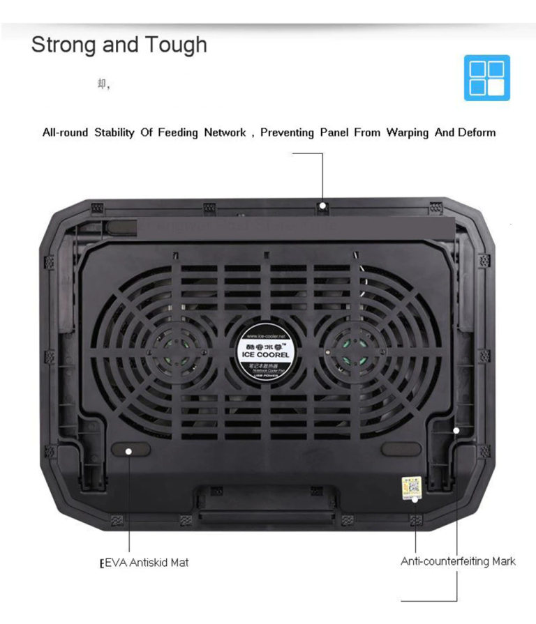 SeenDa Cooling Laptop Stand with 2 Fans USB Cooling Led Screen Cooling ...