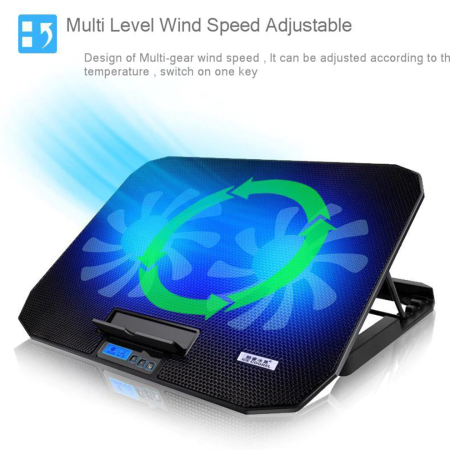 SeenDa Cooling Laptop Stand with 2 Fans USB Cooling Led Screen Cooling ...