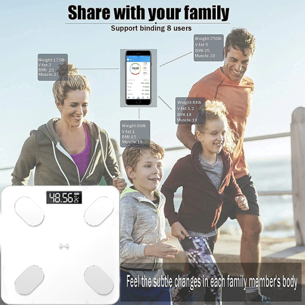 Bluetooth Body Fat Scale BMI Scale Smart Electronic Scales LCD Digital ...