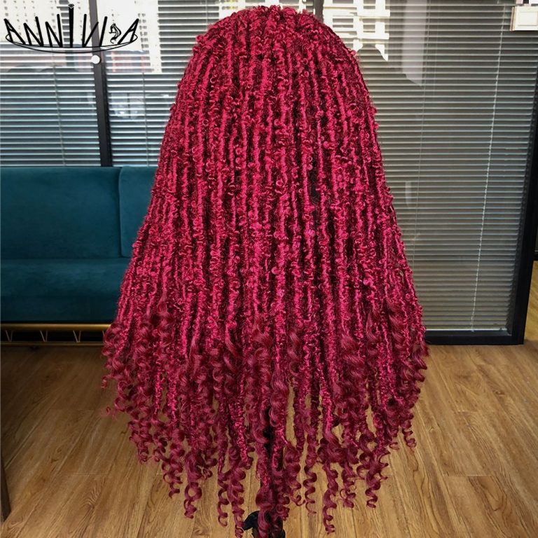 Butterfly Locs Crochet Hair 360 Full Lace Synthetic Wig Faux Locs Wig ...