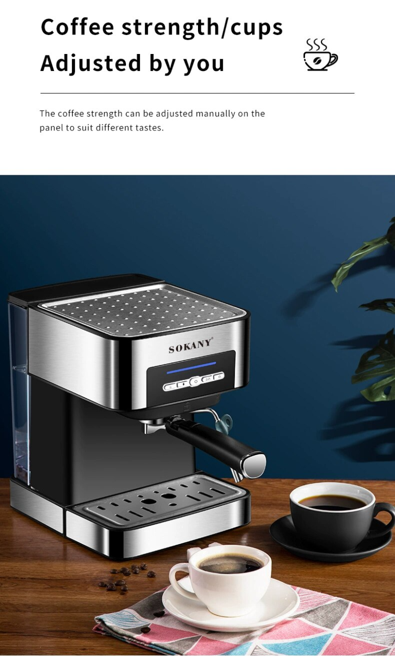 Sokany 6862 Semi-Automatic Portable 15 Bar Espresso Coffee Machine ...