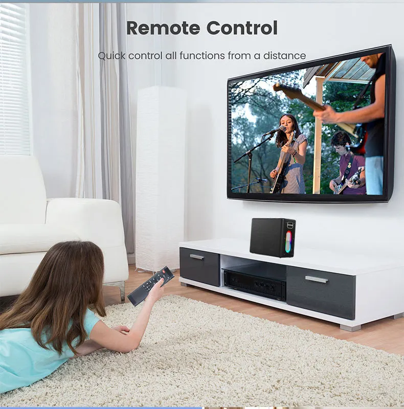 Amaya BD34 wireless Bluetooth speaker 12000mAh IPX5 waterproof outdoor Karaoke with 2 wireless ...