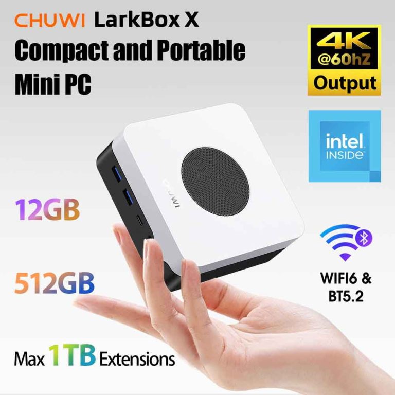 CHUWI LarkBox X Gaming Mini PC Intel 12th N100 12GB LPDDR5 512GB SSD 15W Windows 11 WiFi 6 ...