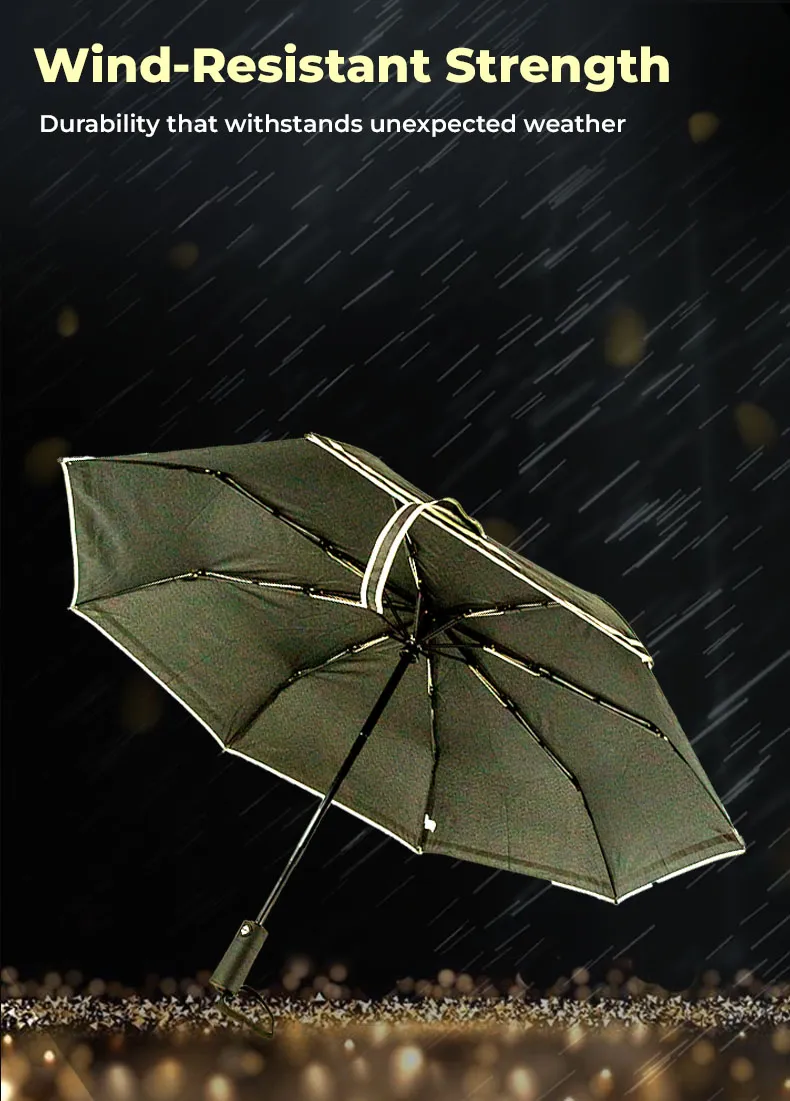 Business Three-fold Umbrella with Stripes - Black - Sophie's Online ...