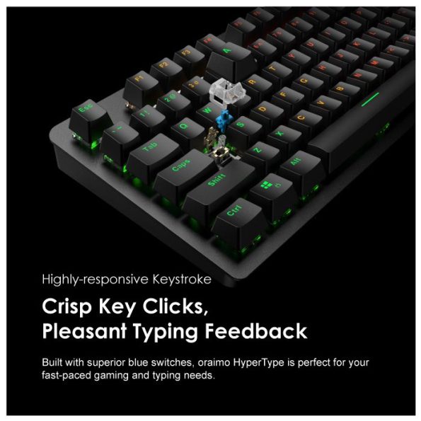 Oraimo HyperType Wired Mechanical Keyboard With Detachable Wrist Rest ...