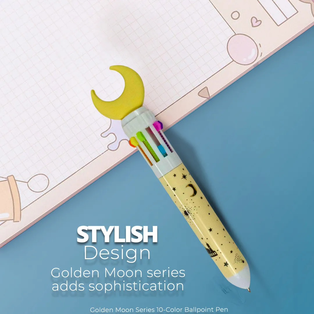 Golden Moon Series 10-Color Ballpoint Pen - Sophie's Online Shopping