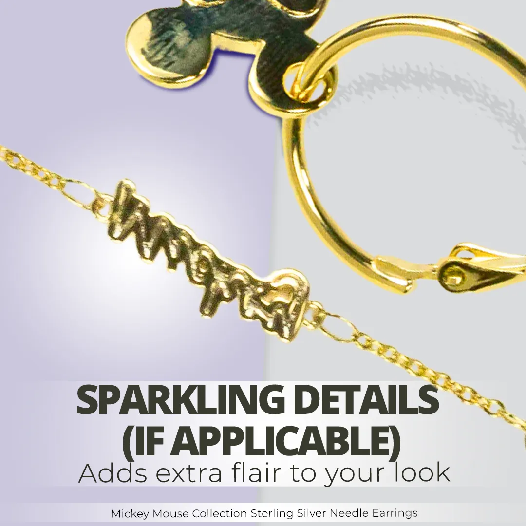 Mickey Mouse Collection Sterling Silver Needle Hoop Earrings - Sophie's ...