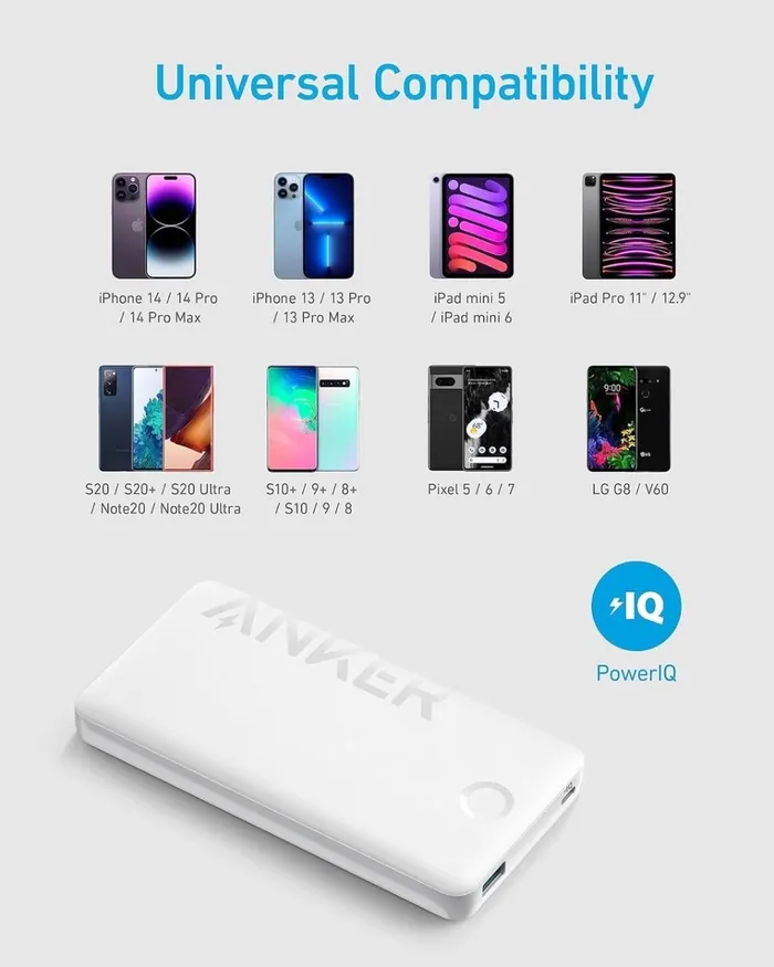 Anker 324 (A1237) USB-A + Type-C Wired Power Bank, 10000 mAh, 12 Watt ...