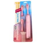 Battery Powered Roman Pillar Design Electric Toothbrush with 3 Heads ...